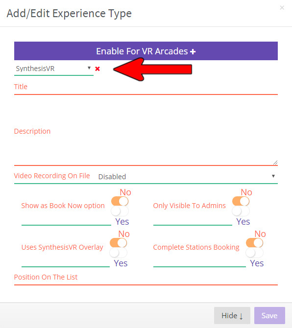 Experience Types – Synthesis VR