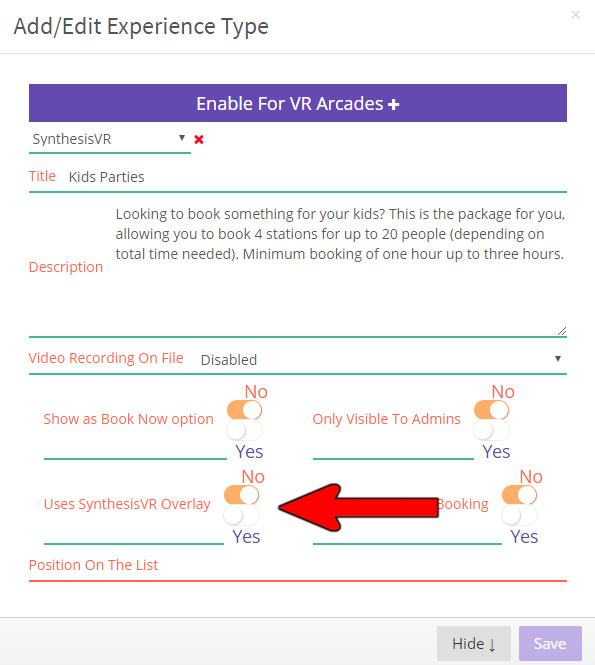 Experience Types – Synthesis VR