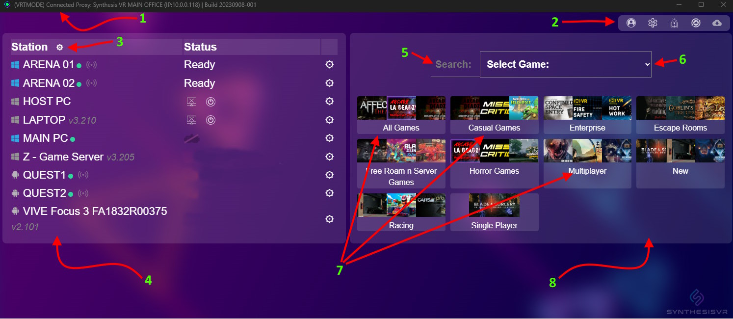 Local Manager - Understanding The User Interface - Synthesis VR